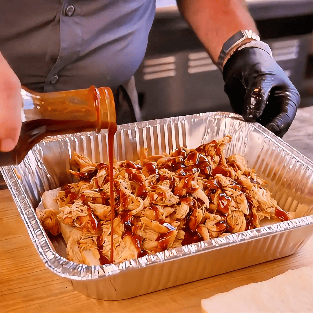 Delicious BBQ Chicken Sandwich Sliders With Melted Cheese & Red Onion